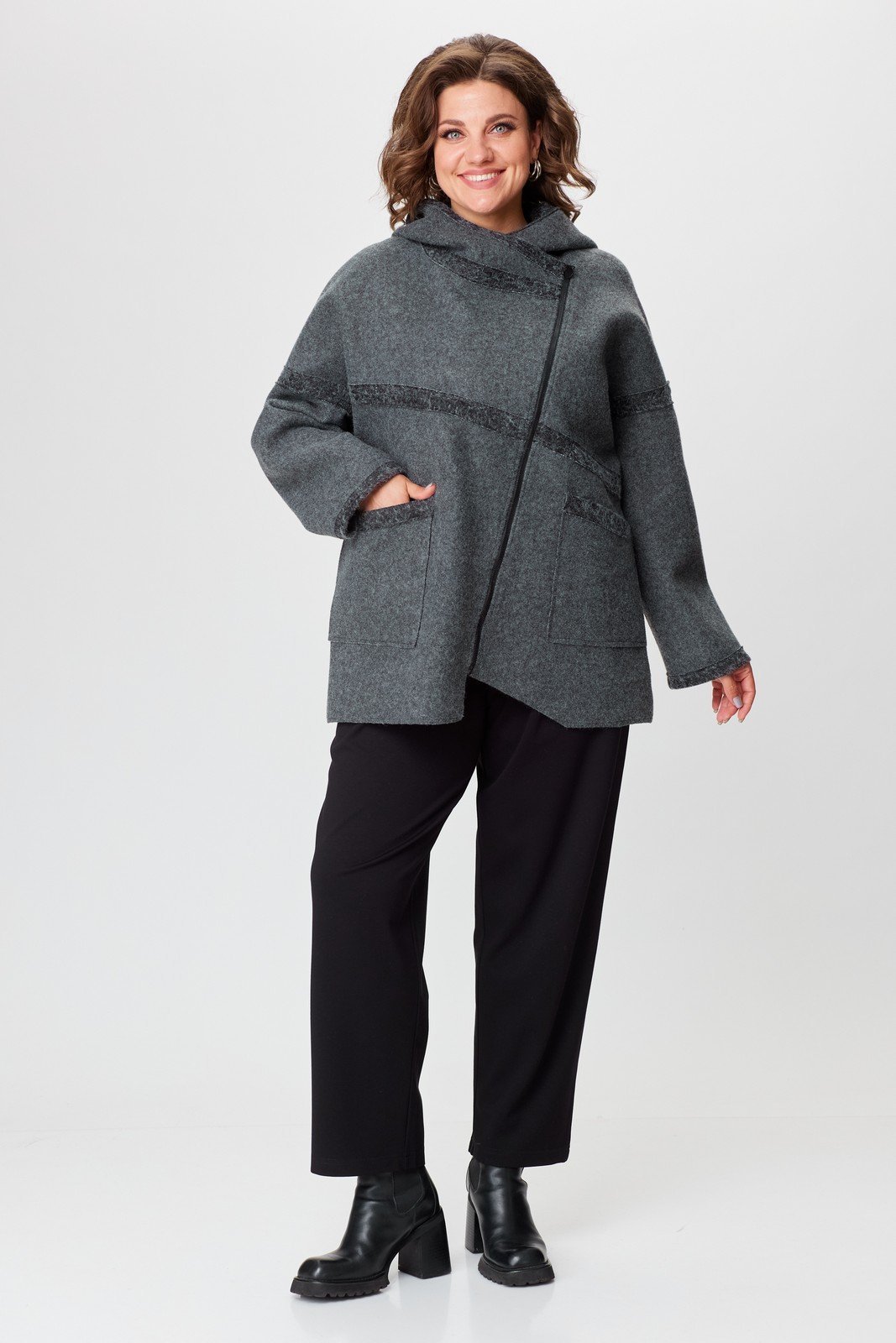 Полупальто 360 графит Michel Chic купить в интернет магазине Велесмода